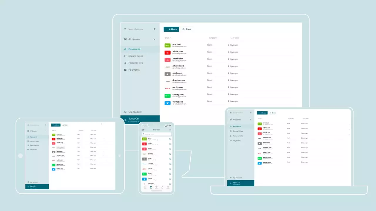 اسکرین شات: Dashlane