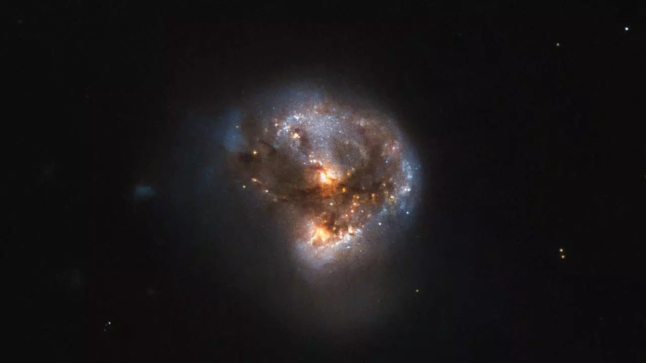 Galaxie hostící megamaser, asi 370 milionů světelných let od Země (ne ten v současné studii). (Obrázek: ESA/Hubble & NASA, Fair Use)