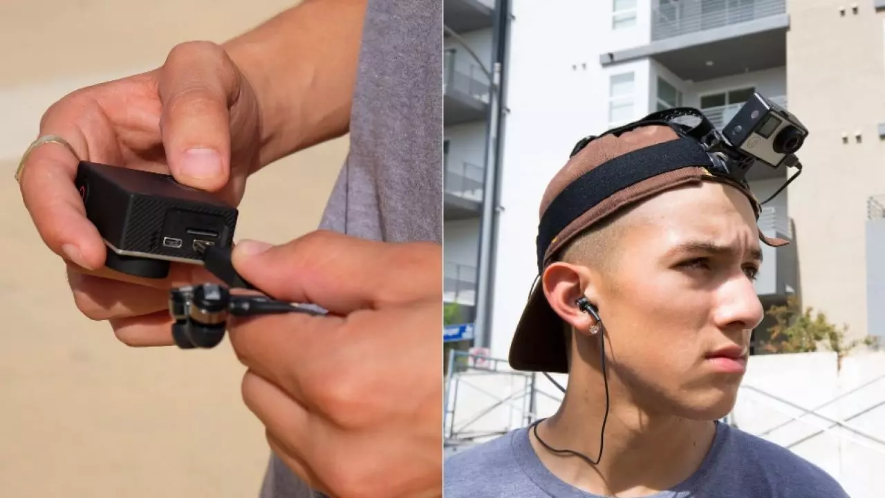 Mikropon Earbud Pintar Nyangking Rekaman Audio 3D Ka GoPro Anjeun