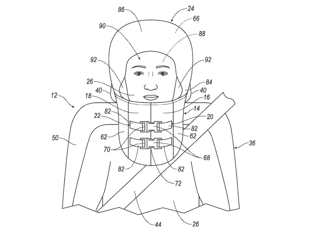 Entuk Aplikasi Paten Helm lan Airbag 'Burrito' Iki Saka Ford