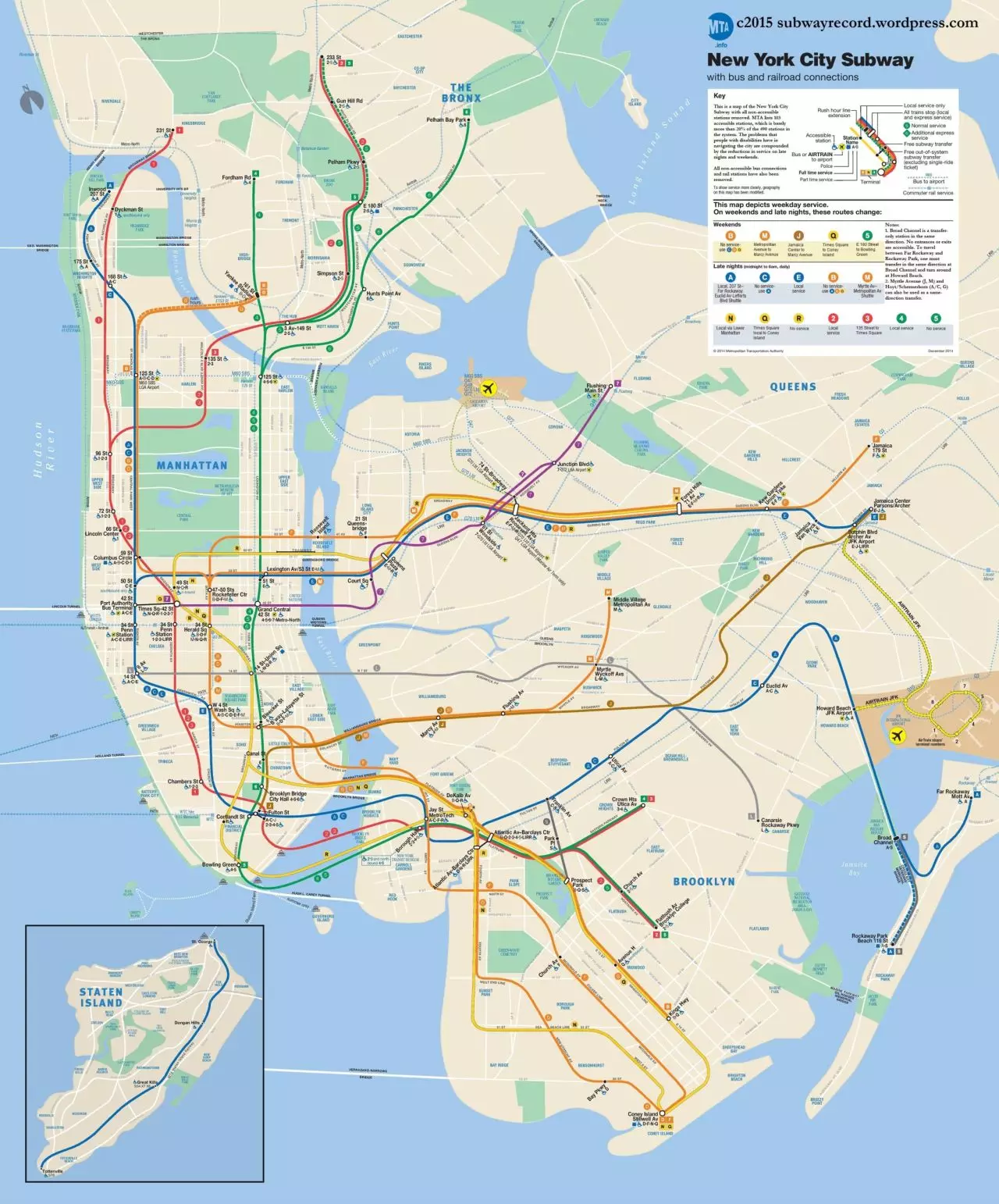 تُظهر خريطة بسيطة مدى روعة نظام مترو أنفاق مدينة نيويورك للأشخاص الذين يستخدمون الكراسي المتحركة