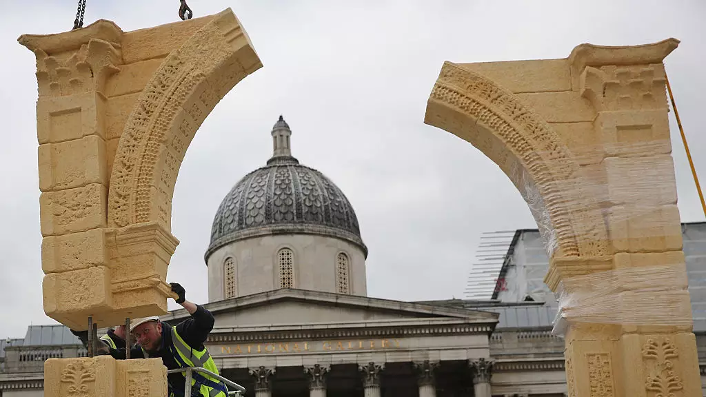 Ihe oyiri nke Arch of Triumph nke Siria wuru na London Site na nyocha 3D