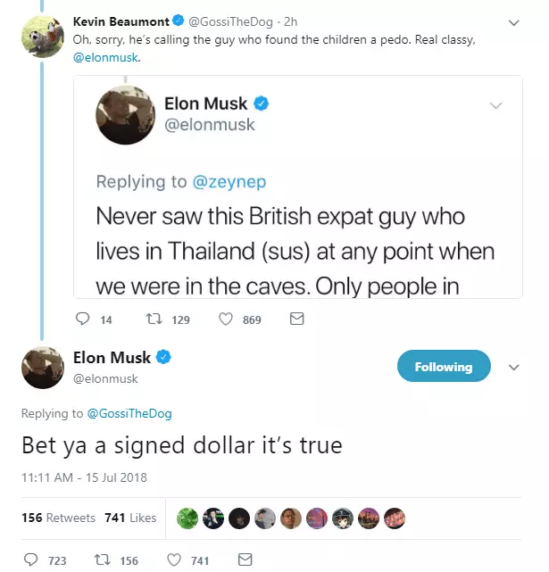 Elon Musk qualifie le plongeur qui s'est moqué de son "sous-marin" de "pedo guy"