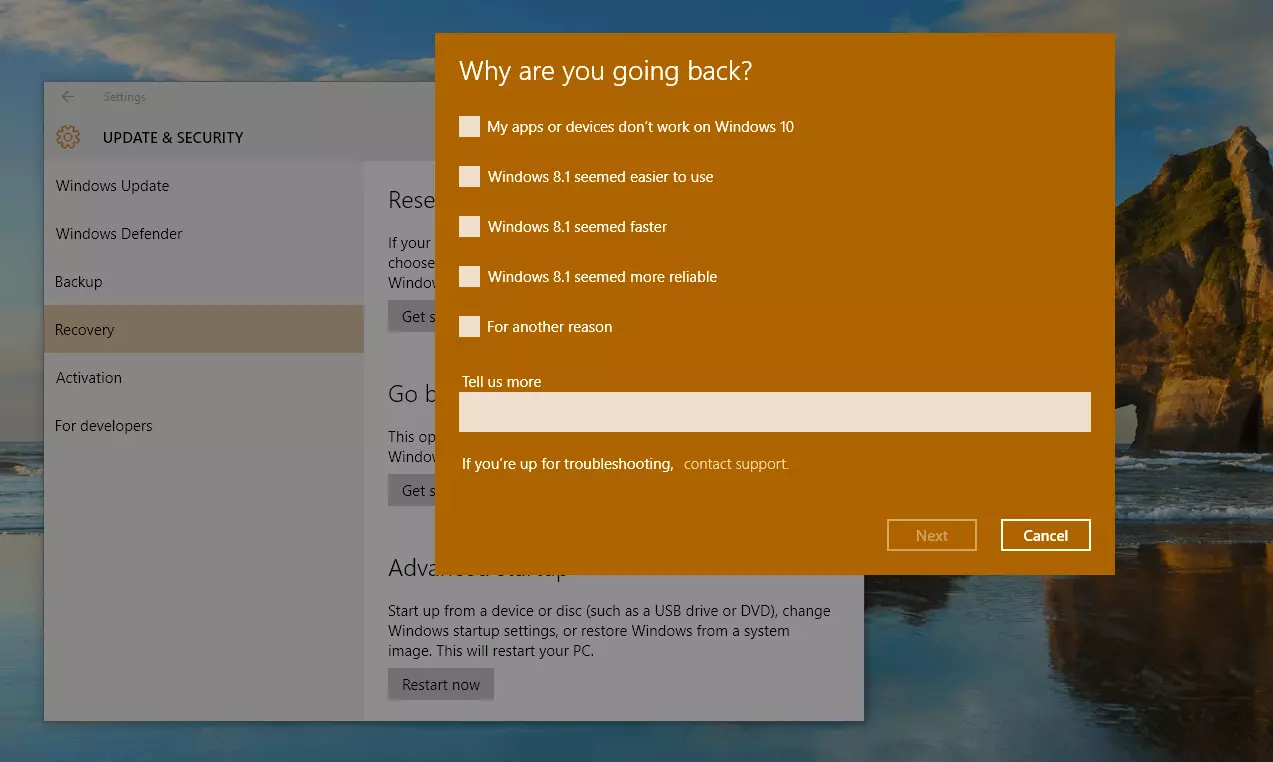 Bînin bîra xwe, Windows 10 Ne Nûvekirinek Bê Risk e