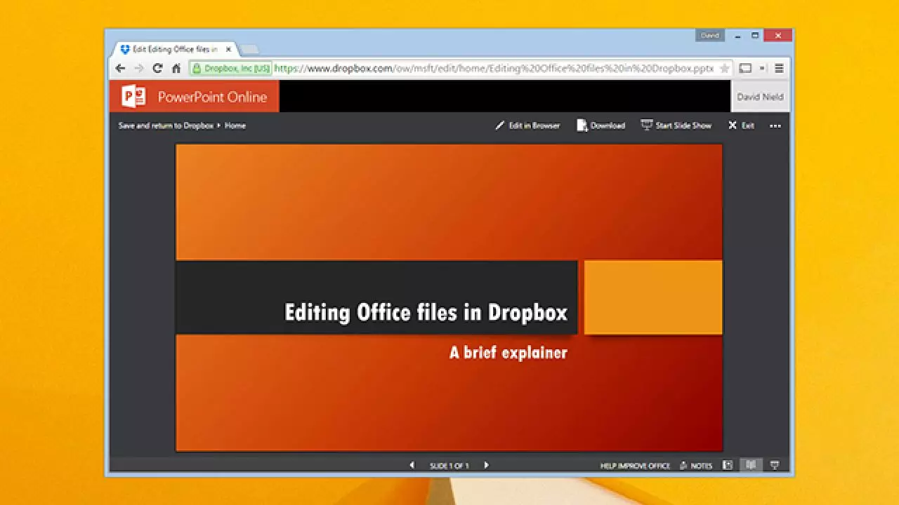 Edite documentos do Office de dentro do site do Dropbox