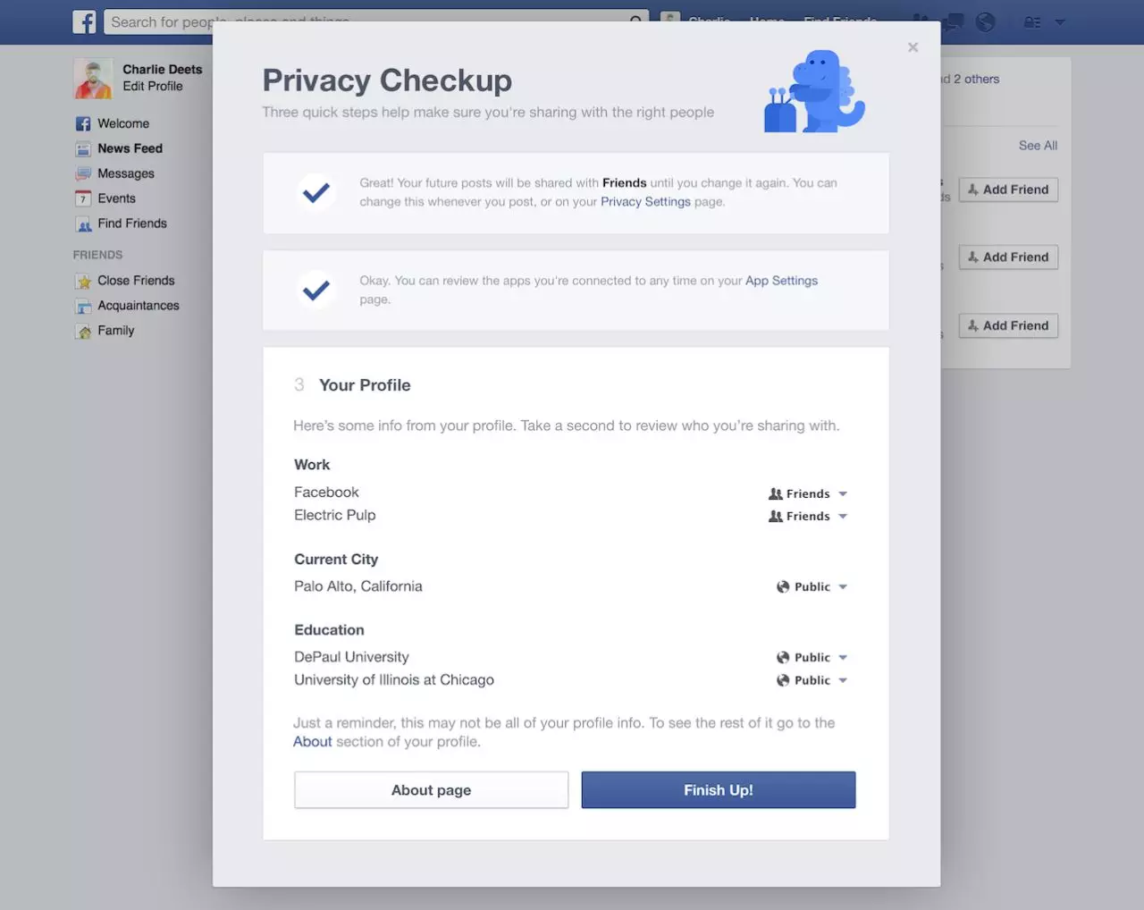 Facebook vous donne votre propre dinosaure pour vous aider à réparer la confidentialité