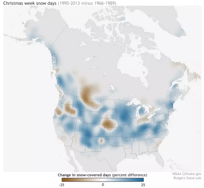 Klimaendringene smelter julen i USA