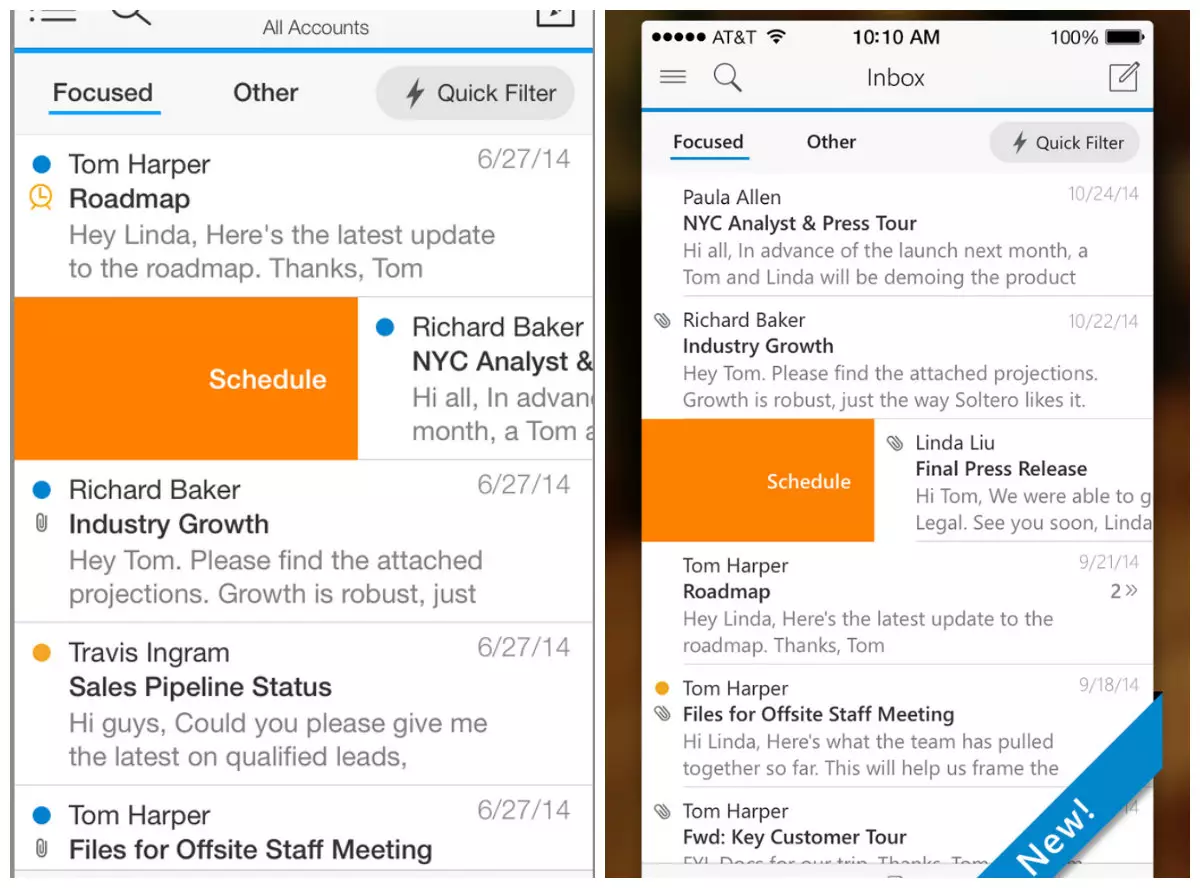 Το Microsoft Outlook για iOS και Android παίζει επίσης καλά με το Gmail, το Yahoo και το Dropbox