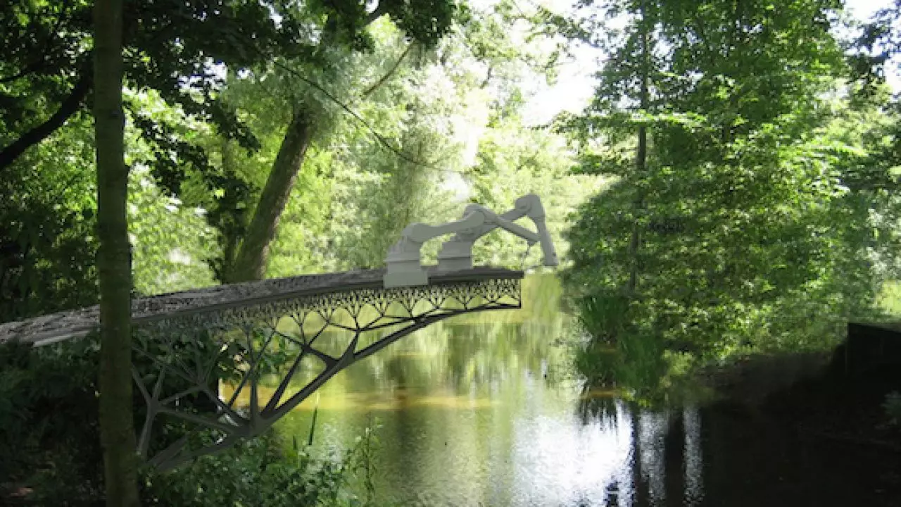 Der Plan, eine Stahlbrücke in der Luft in 3D zu drucken