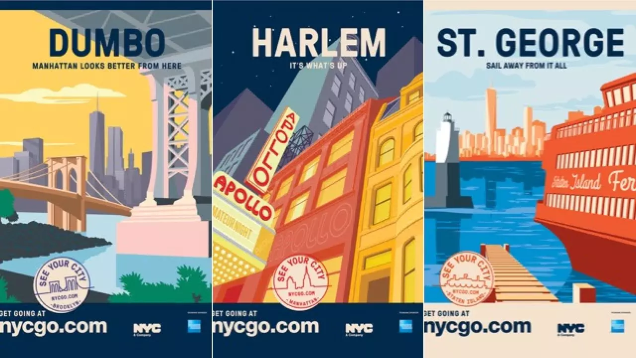 새로운 NYC 관광 광고는 동네를 떠나기에 너무 게으른 지역 주민들을 대상으로 합니다.