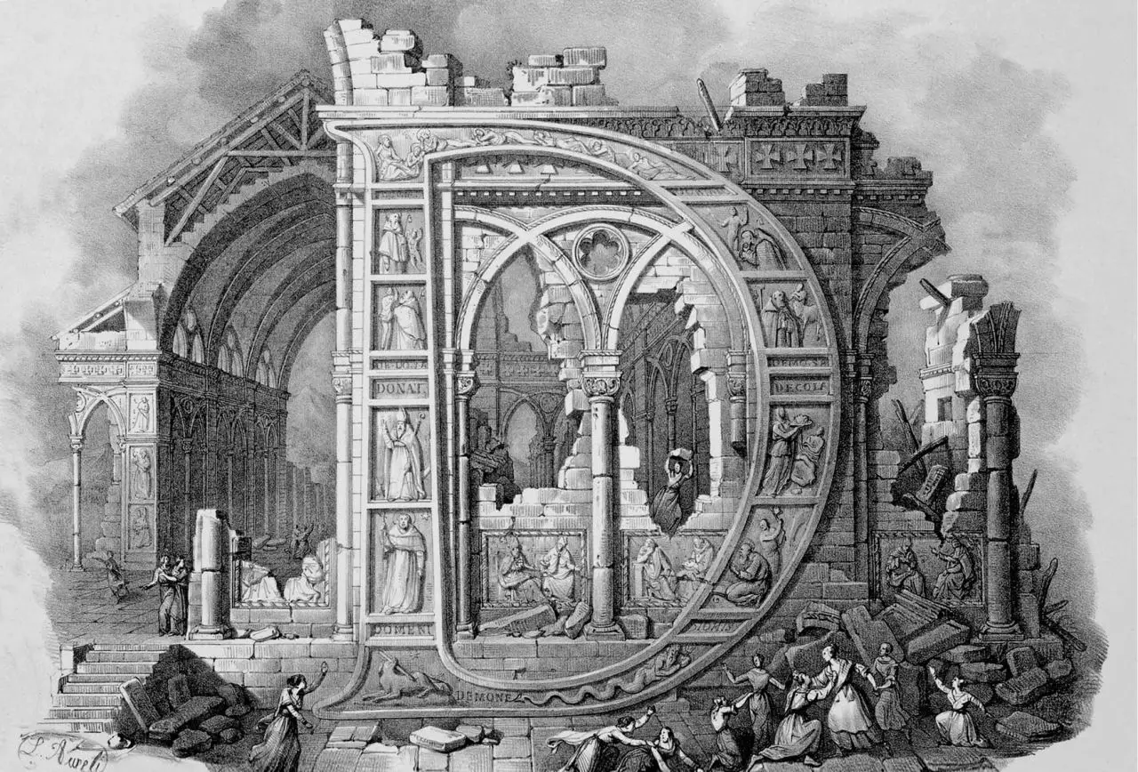 Schöne architektonische Alphabetgravuren sollten wirklich gebaut werden