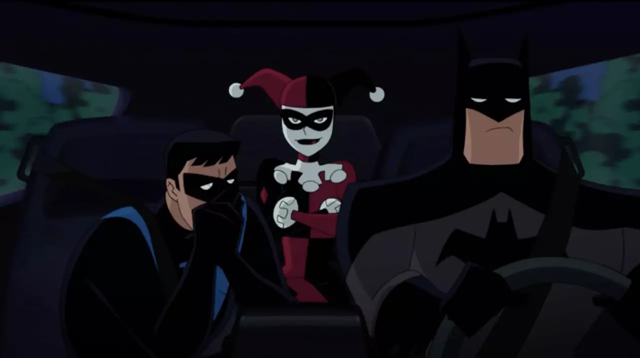 Batman Kaj Harley Quinn Donas Grandan Mezfingron Al La Amata Kontraŭfiulo
