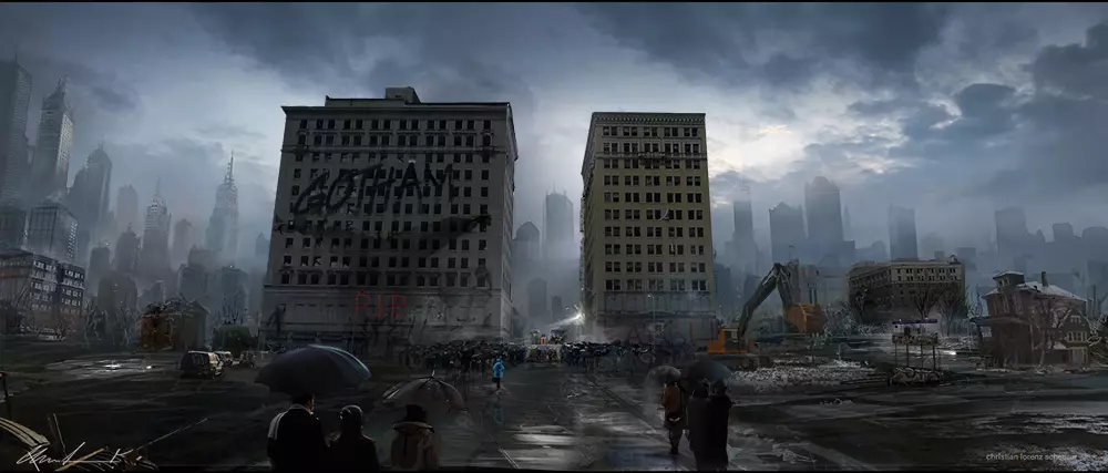 Великолепното концептуално изкуство показва Gotham City и Doomsday на Батман V Супермен