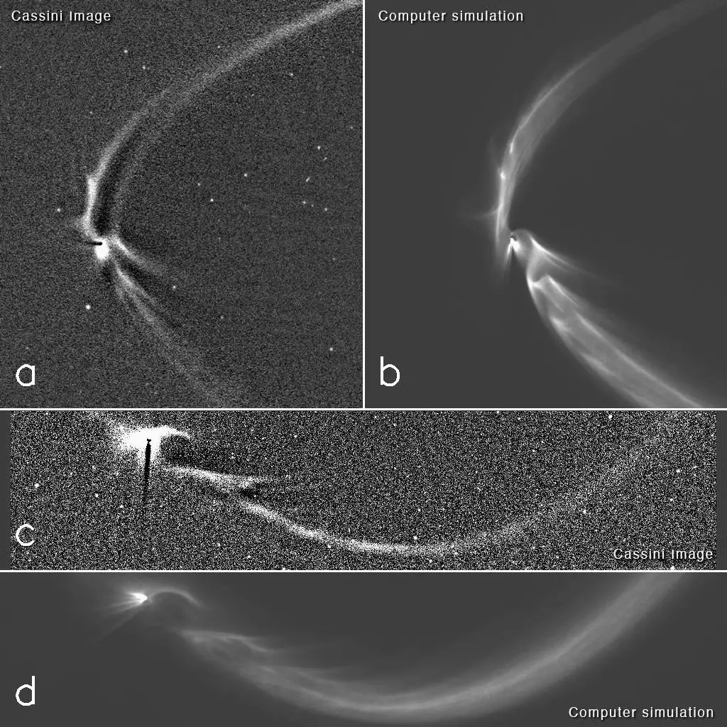 Os volcáns de xeo de Encélado están alimentando os aneis de Saturno