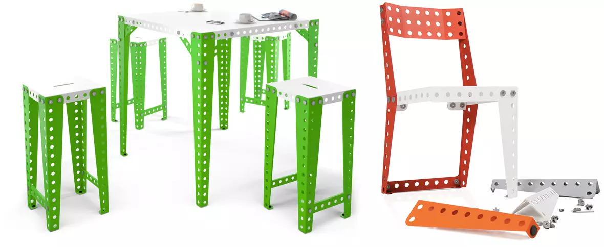 Ris Meccano Heem Stécker Loosst Iech bauen wat Miwwelen Dir braucht