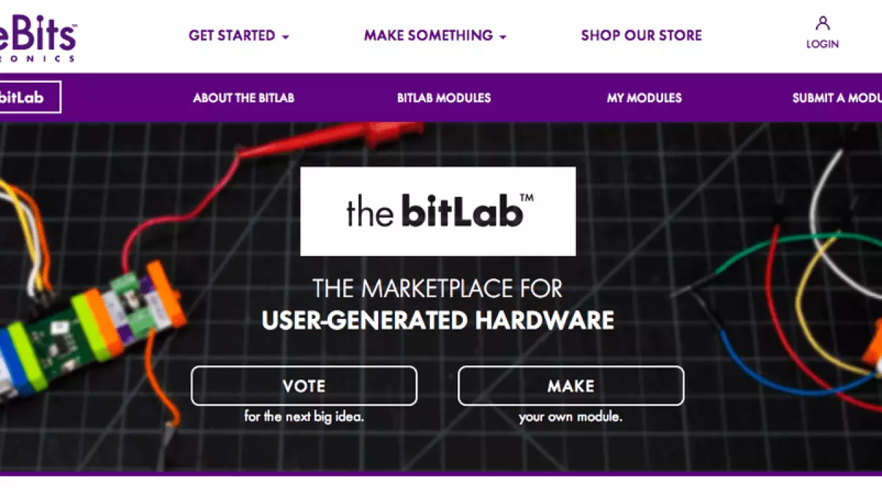 LittleBits' BitLab हार्डवेयर को लागी एक एप स्टोर जस्तै छ