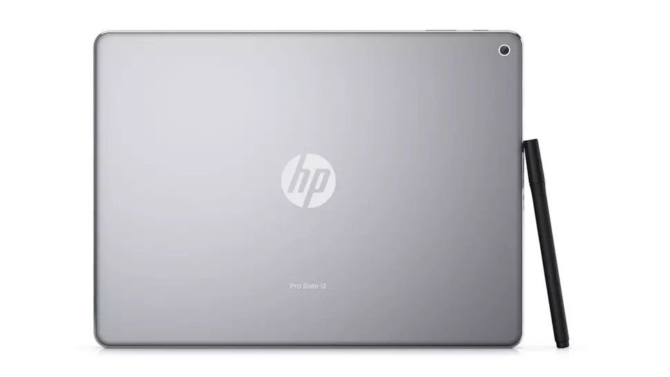 Dem HP säin neien 12-Zoll Tablet huet en Hybrid Pen-Stylus deen op alles schreift