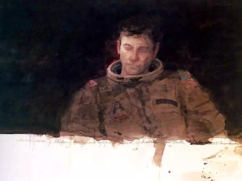 NASA lánaði Norman Rockwell geimbúning fyrir þessa mynd