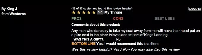 Game Of Thrones Iron Throne recenzirali oni koji to najbolje znaju