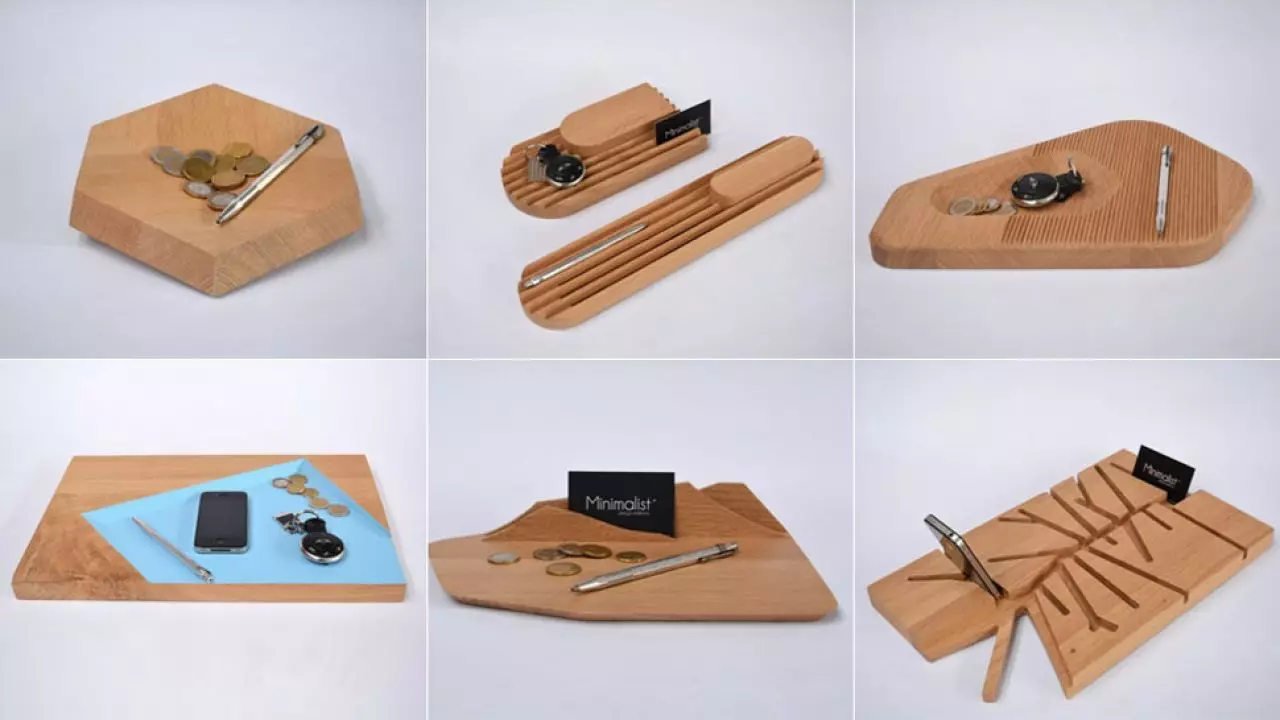 단일 나무 판으로 디자인된 10가지 책상 액세서리