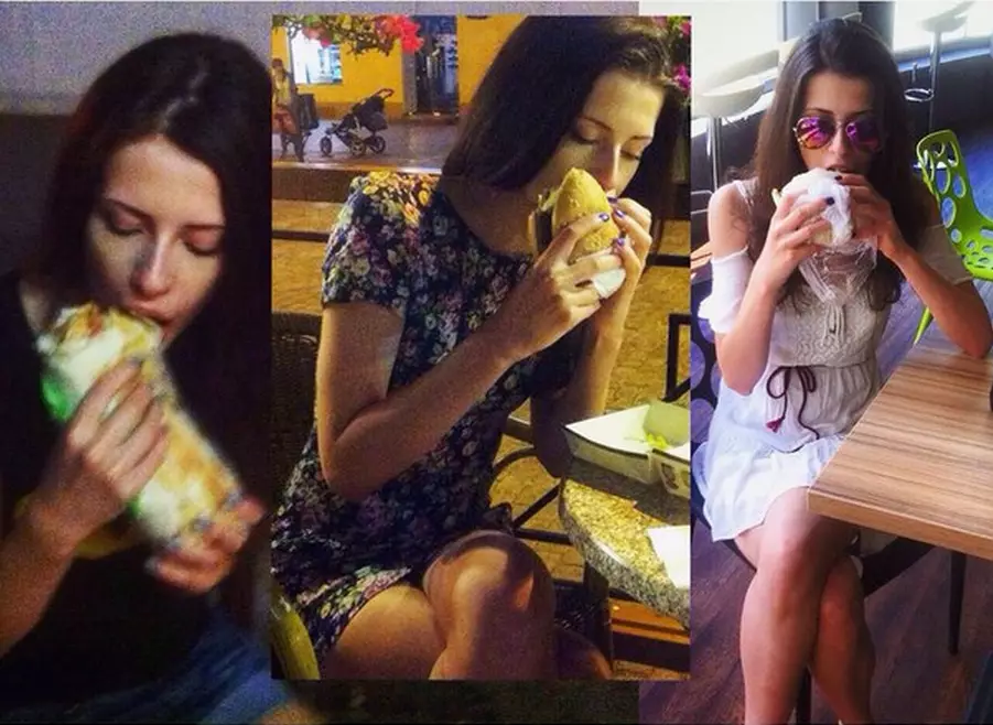 Les dones a Rússia estan posant amb Shawarma, probablement perquè Putin