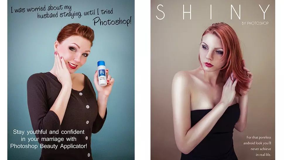Reklamy na paródiu vo Photoshope ukazujú deprimujúcu pravdu o filtrovanej kráse