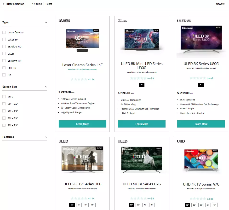 Ino-overhaul ng Hisense ang Aussie Website Higit sa HDMI 2.1 Isyu At Mga Numero ng Modelo