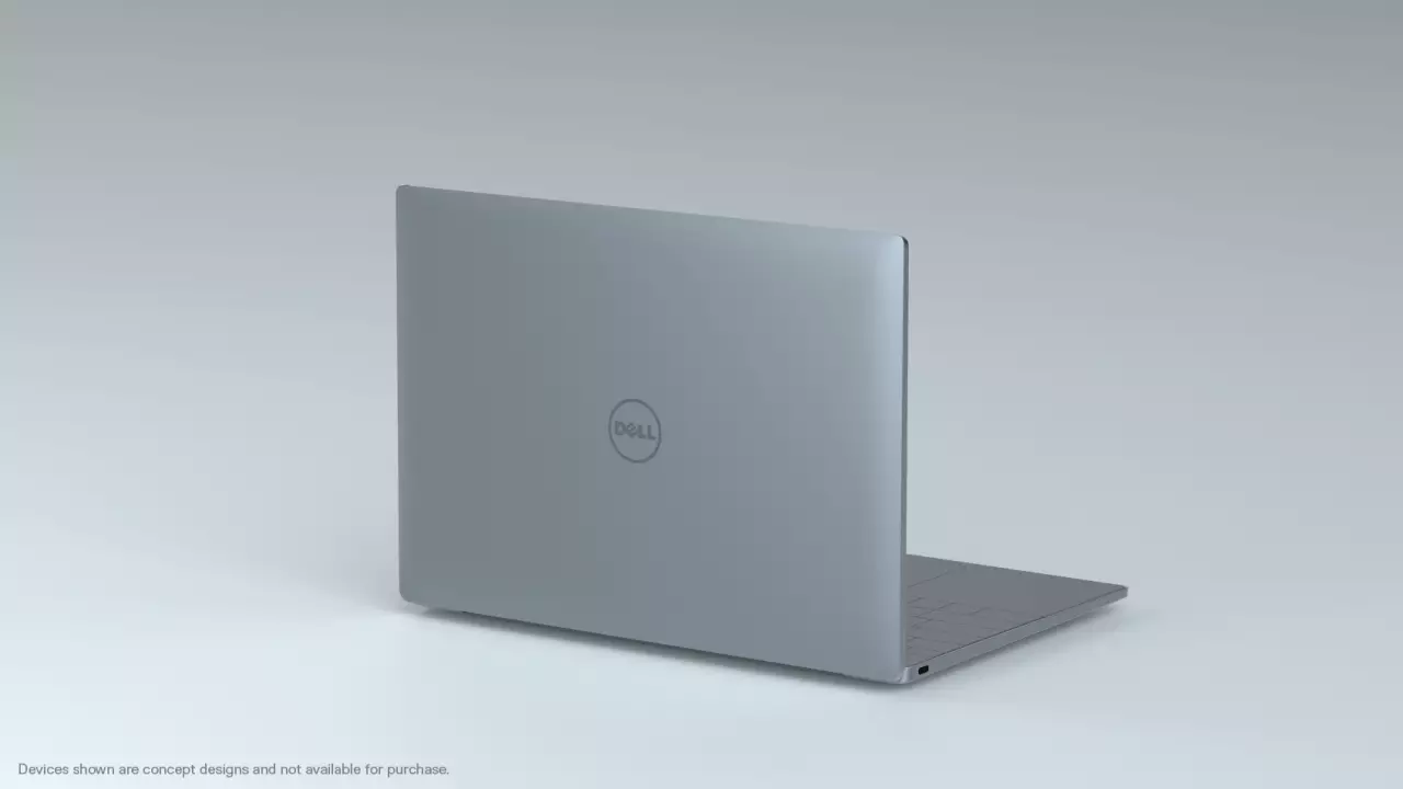 Ji bilî ku têkiliyek ji normalê stûrtir e, ji derve ve, Concept Luna pir dişibihe yek ji laptopên XPS yên heyî yên Dell. (Wêne: Dell)