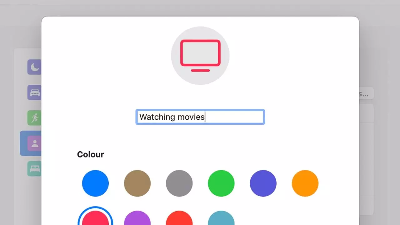 Festlegen eines neuen Fokusmodus in macOS Monterey. (Screenshot: macOS)