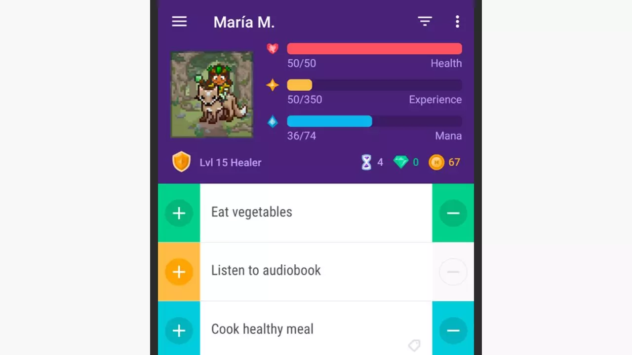 Potret layar: Habitica