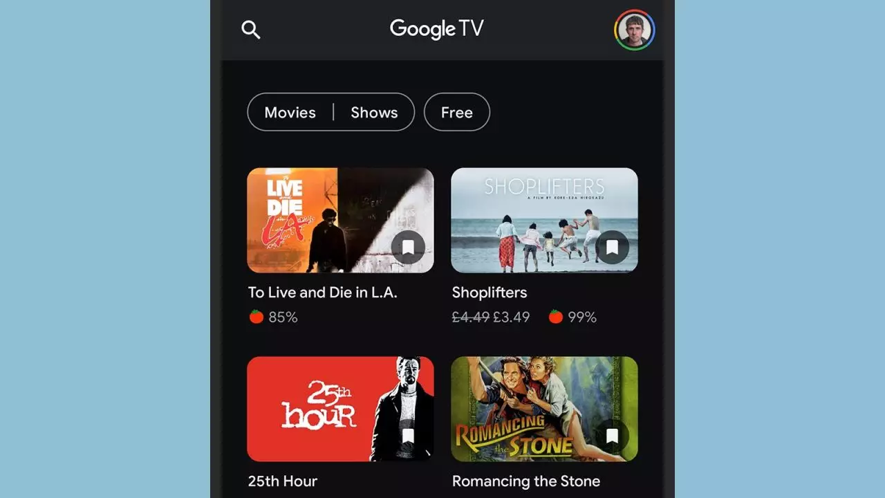 Sampeyan bisa nyelarasake dhaptar pangawasan ing macem-macem piranti. (Screenshot: Google TV)