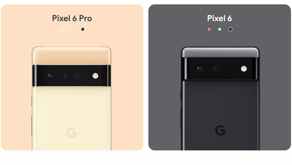 Naująjį „Pixel 6“ bus galima įsigyti dviem variantais: įprastu ir „Pro“. (Ekrano kopija: Google)