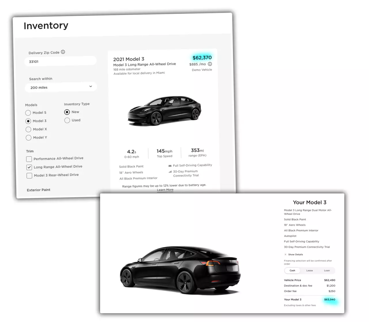 Tesla verkar sälja nya bilar med batterier från 2017