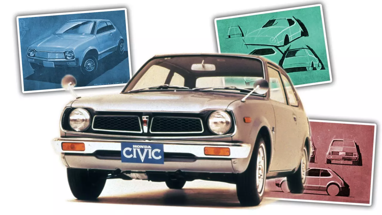 Ove skice dizajna za originalnu Hondu Civic su fantastične