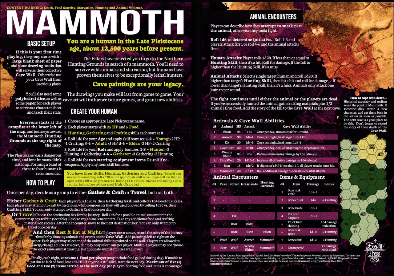 Mammoth le Exeunt Press (Íomhá: Tiny Tome)