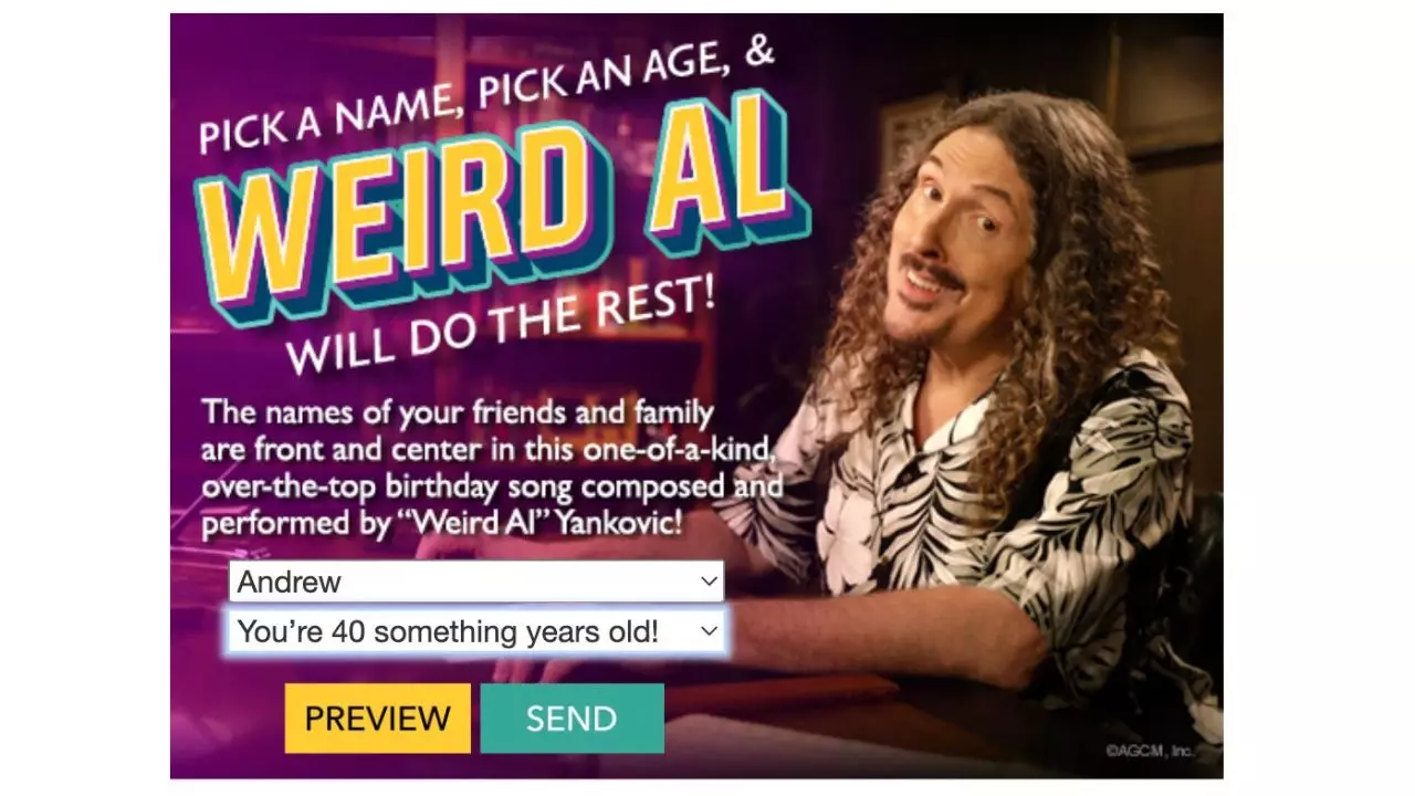 Geburtstage können jetzt stressfrei sein mit einer personalisierten Videokarte von „Weird Al“
