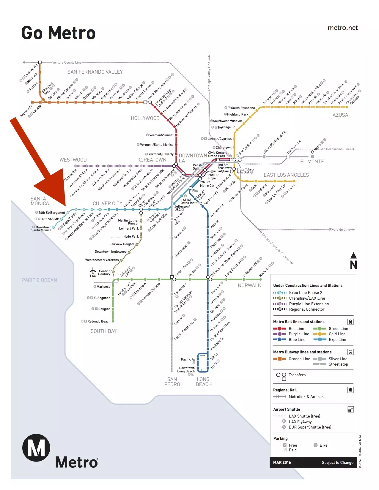 Oglejte si prvi potniški vlak za potovanje od centra LA do Santa Monice v 60 letih