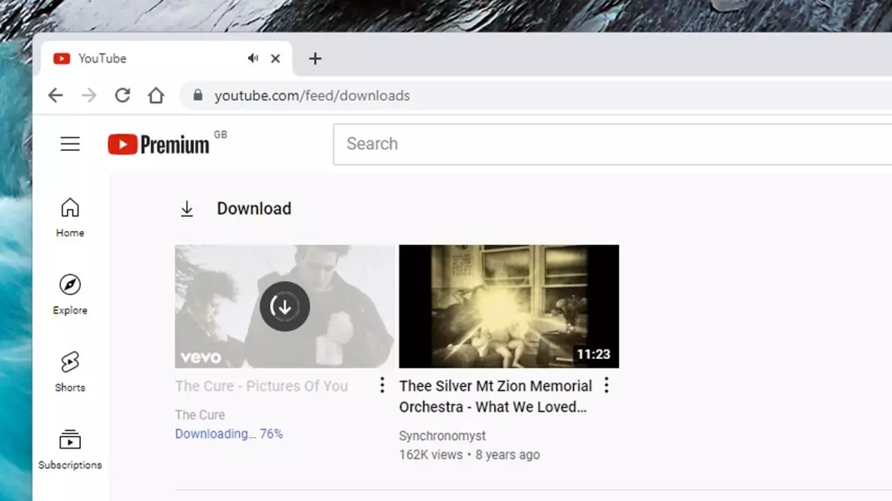 Kaca download ing Chrome ing desktop. (Screenshot: YouTube)