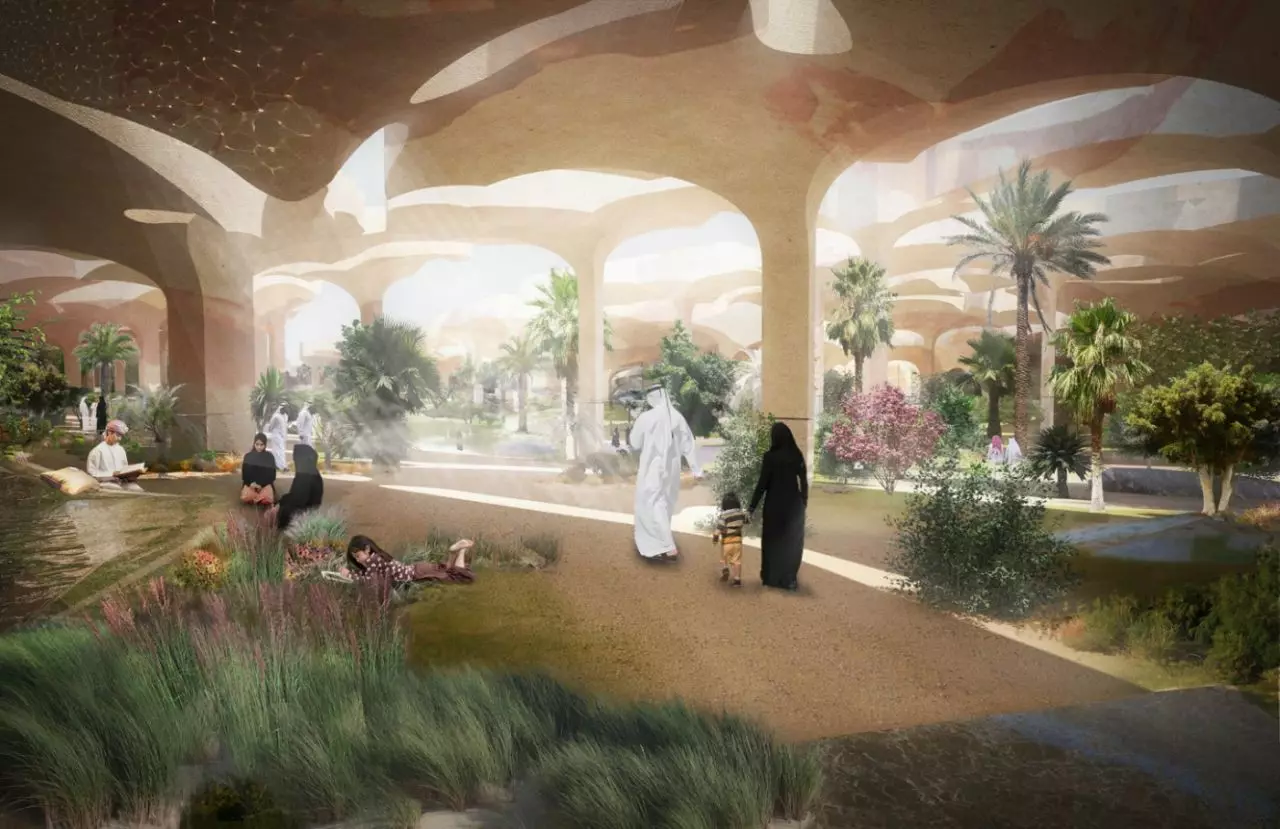 El nou parc d'Abu Dhabi amagarà un oasi de 30 acres sota el desert