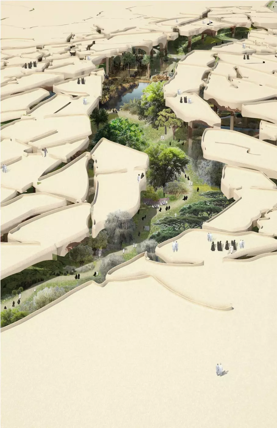 Novi park Abu Dhabija bo pod puščavo skril 30-akrovsko oazo