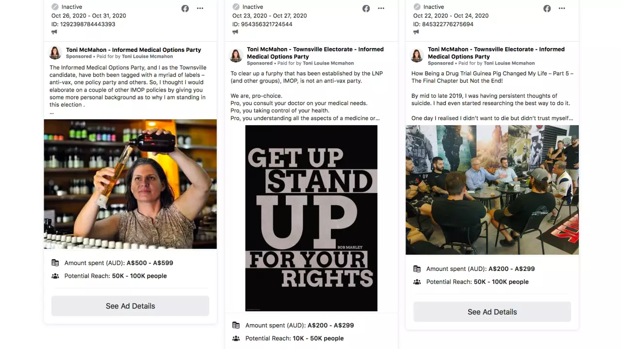 Facebook segue levando cartos para promocionar contido australiano anti-Vaxx a pesar da súa prohibición