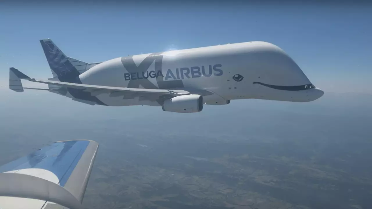 Tämä on todellinen lentokone ja sen nimi on Beluga XL