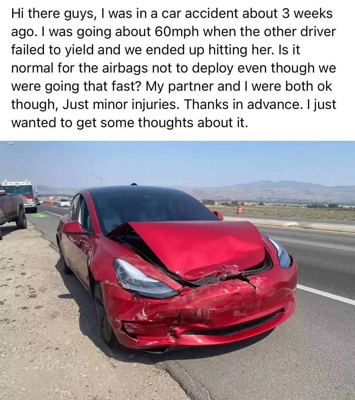 'n Tesla Model 3-ongeluk bring die regte motorkenners na vore
