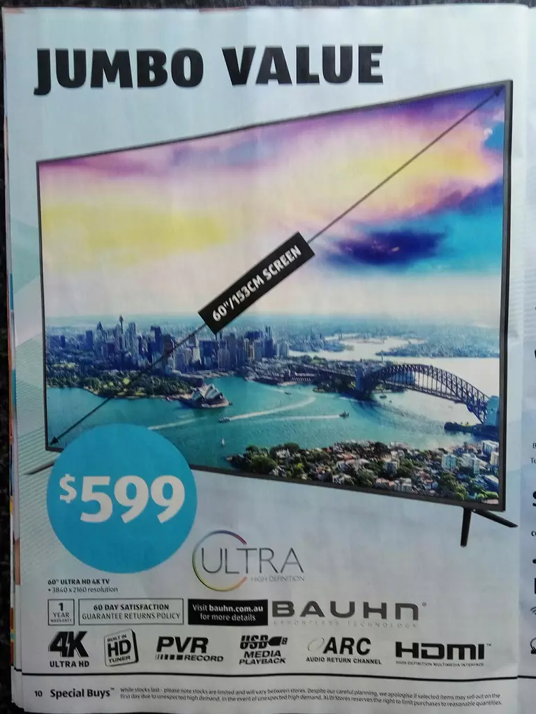 ALDI selur 60″ 4K sjónvörp fyrir $600 í næstu viku