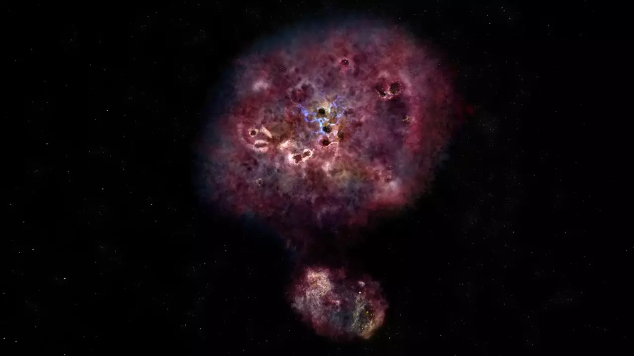 Ta galaksija, polna prahu, je nastala manj kot milijardo let po velikem poku