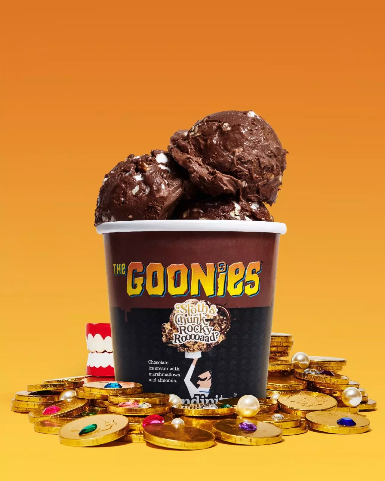 Goonies आइसक्रीम को एक प्रेस शट। मलाई विशेष गरी पछाडिको डेटा सन्दर्भ मनपर्छ।