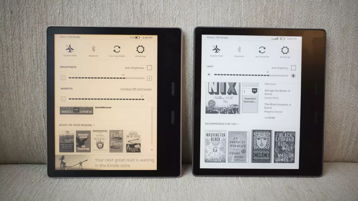 Amazon's New Kindle Oasis: Faigofie i Mata, Ae ose Tiga i le atotupe 47453_1