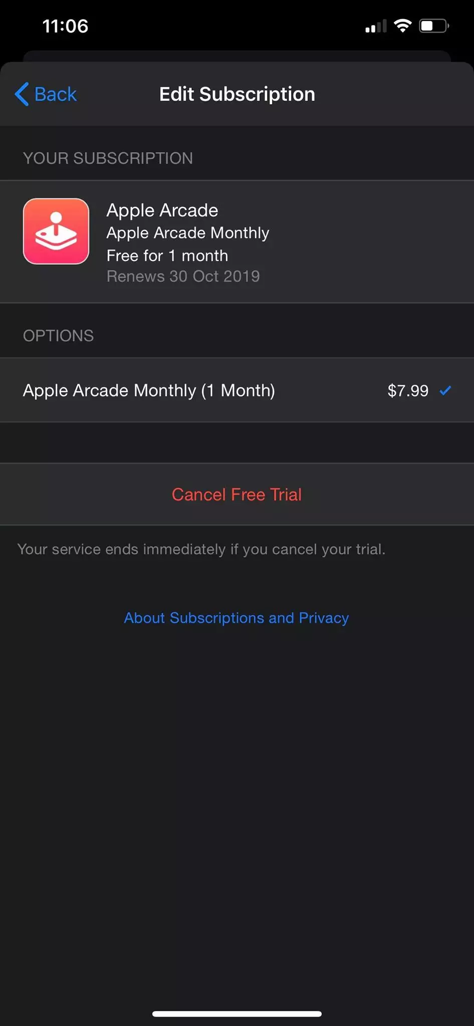 Jak anulować Apple Arcade przed końcem bezpłatnego okresu próbnego?