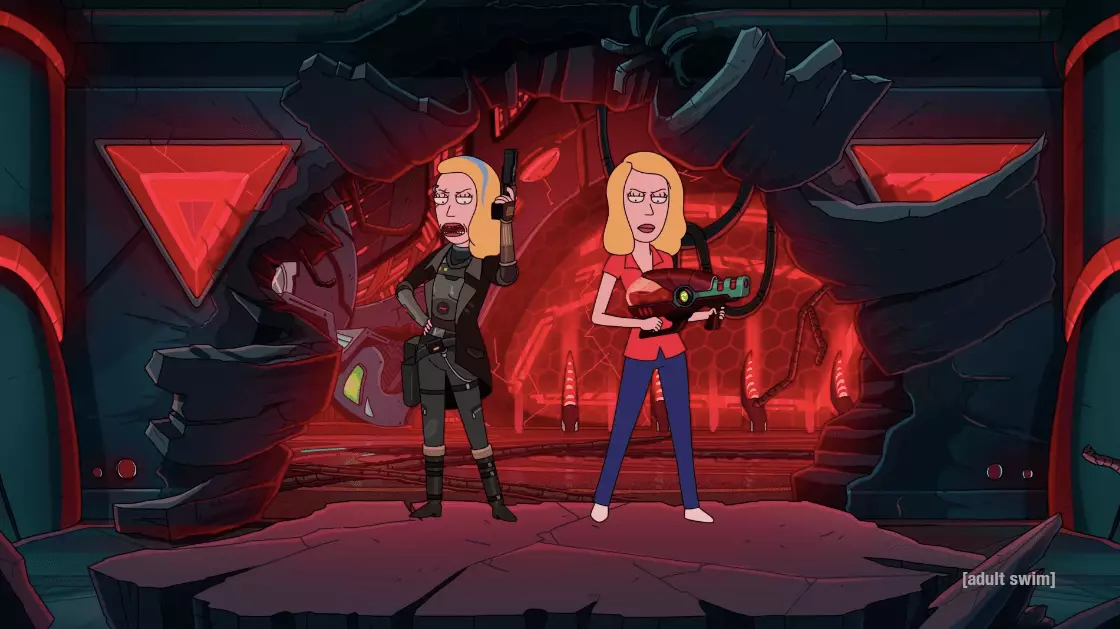 Space Beth ve Beth kıçı tekmelemeye hazırlanıyor. (Ekran görüntüsü: Yetişkin Yüzme)