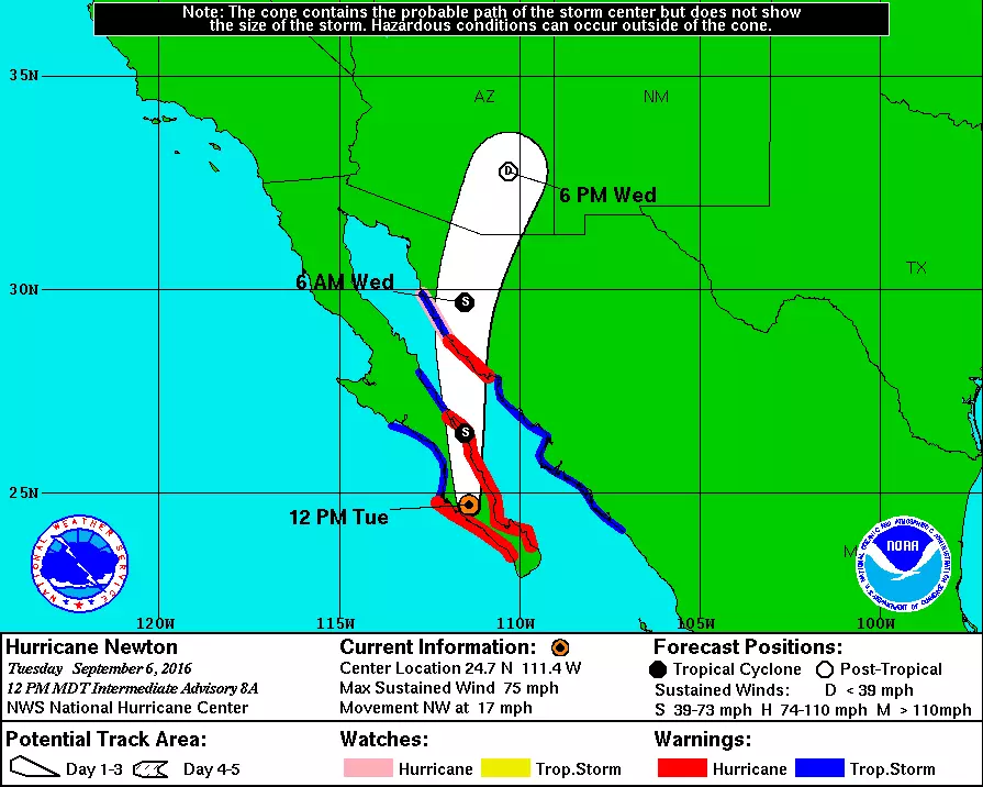 México prepárase cando o furacán Newton toca terra